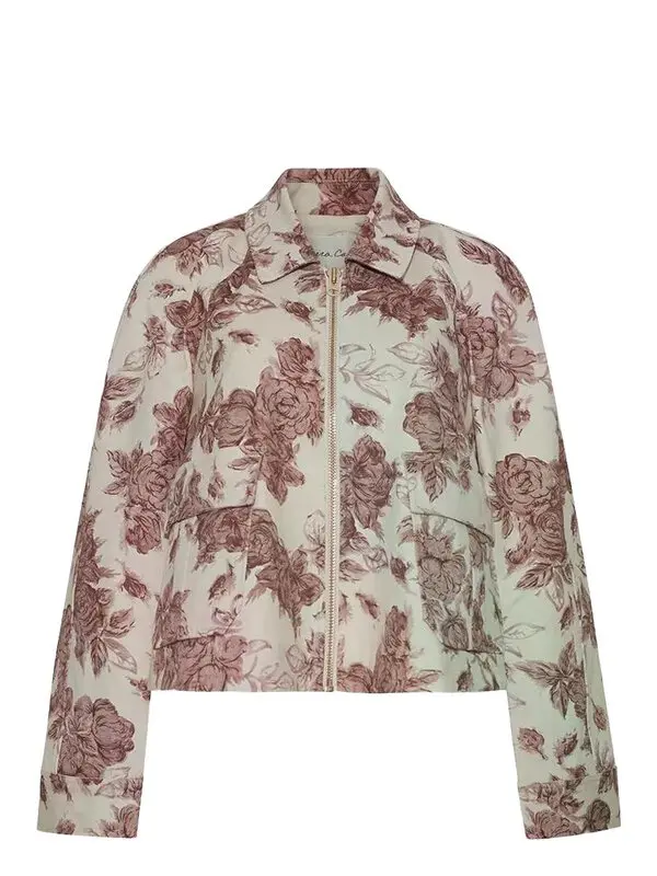Cara Cara Floral-print Cropped Jacket - Neutrals