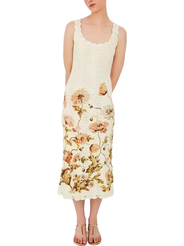 Cara Cara Orel Floral-print Midi Dress - Neutrals
