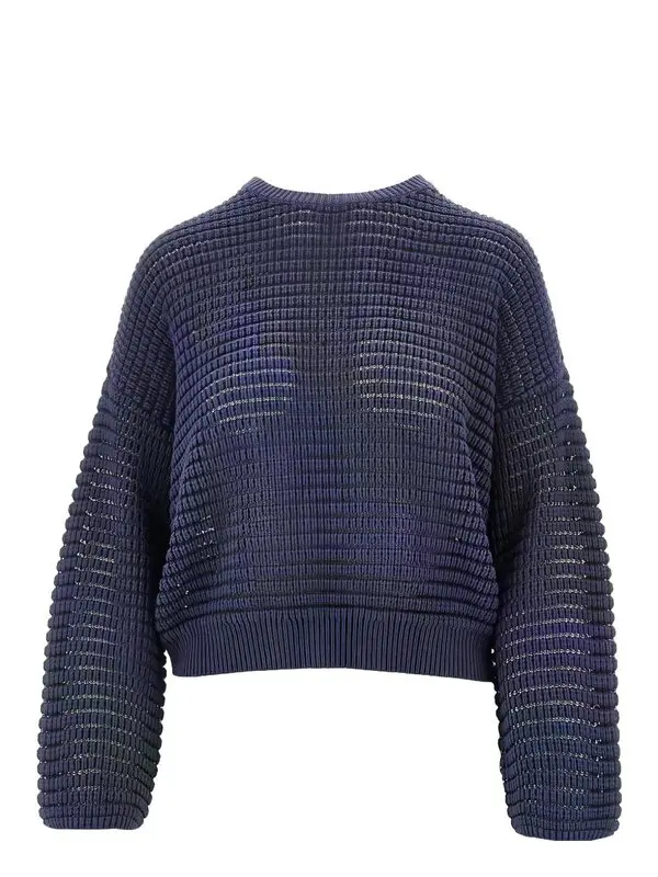 Emporio Armani Perforated Knit Sweater - Blue