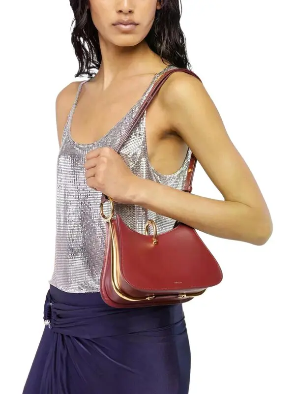 Rabanne Small Ring Shoulder Bag - Red
