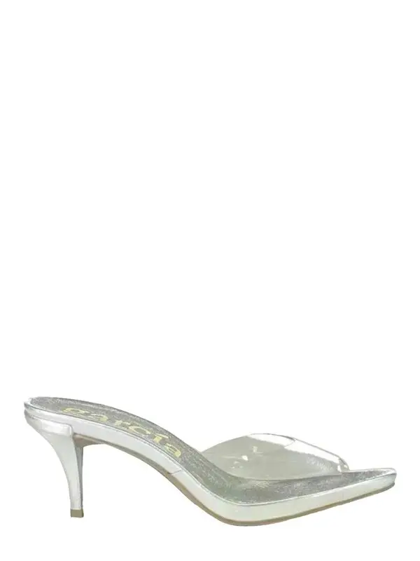 PEDRO GARCIA Transparent Open Toe Sandals - Silver