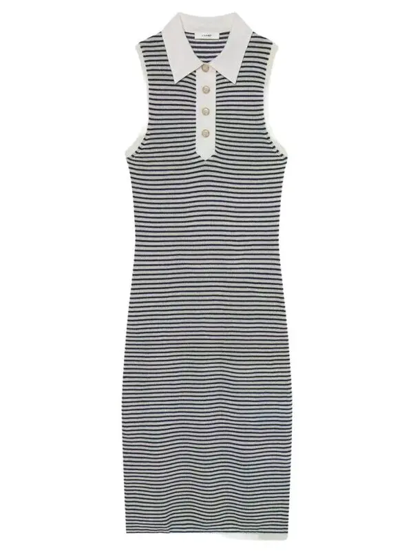 FRAME Stripe-pattern Midi Dress - Blue