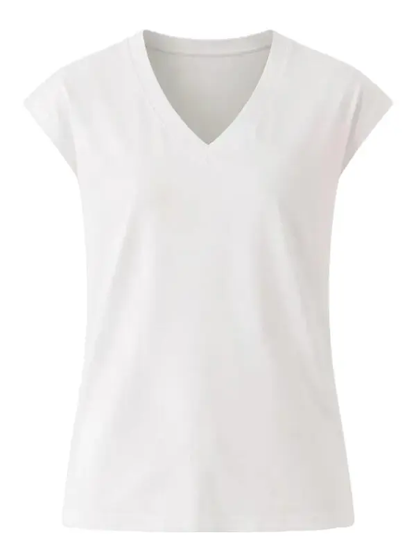 PATRICK ASSARAF V-neck Cotton T-shirt - White