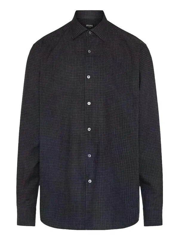 Zegna Check Shirt - Black