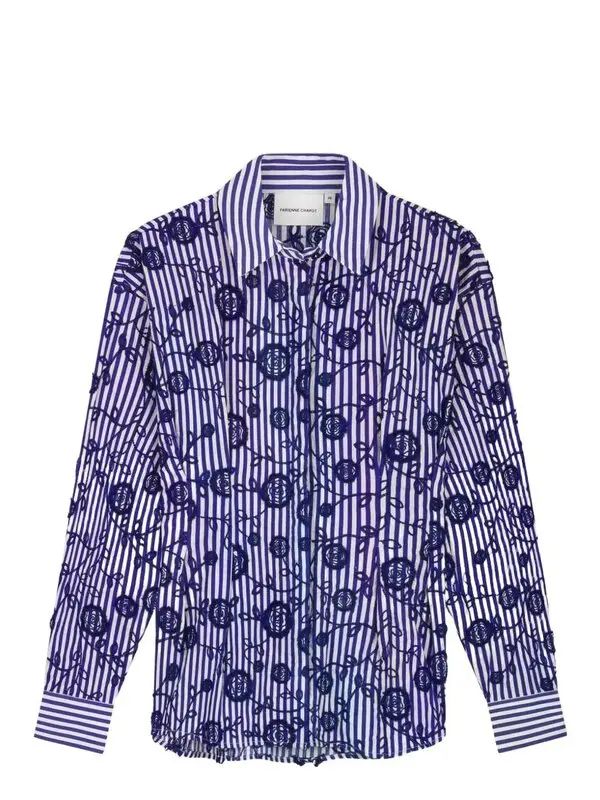 FABIENNE CHAPOT Striped Floral Shirt - Blue