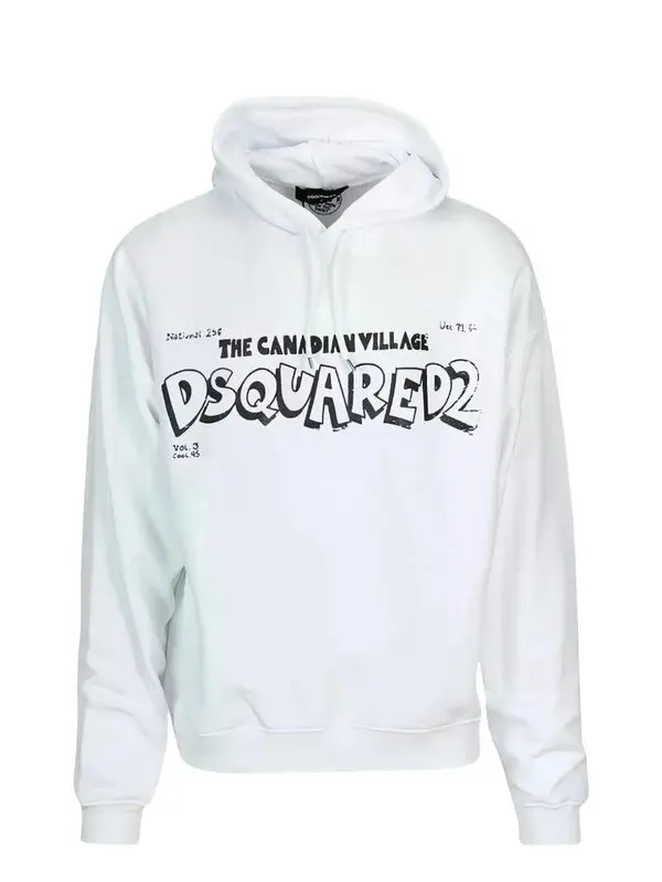 Dsquared2 Long-sleeve Hoodie With Logo Print - White