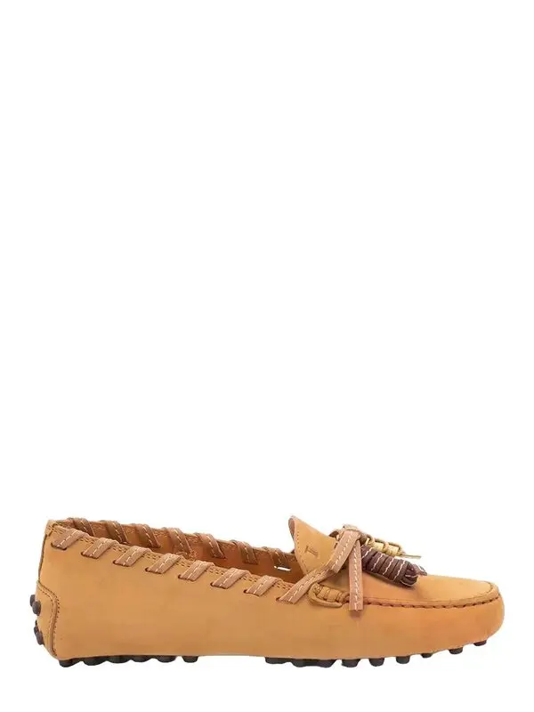 TOD'S Braided Tassel Leather Loafers - Neutrals