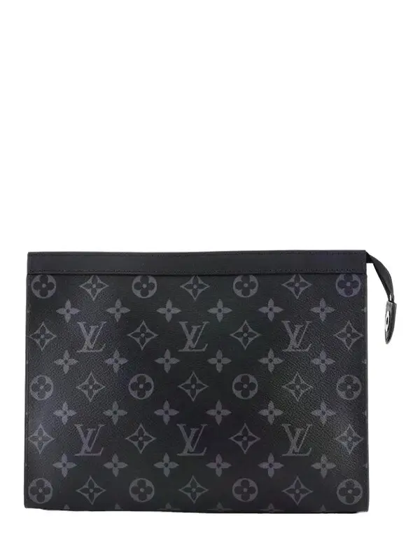 LOUIS VUITTON Pochette Voyage Monogram Eclipse Canvas Mm Clutch Bag - Black