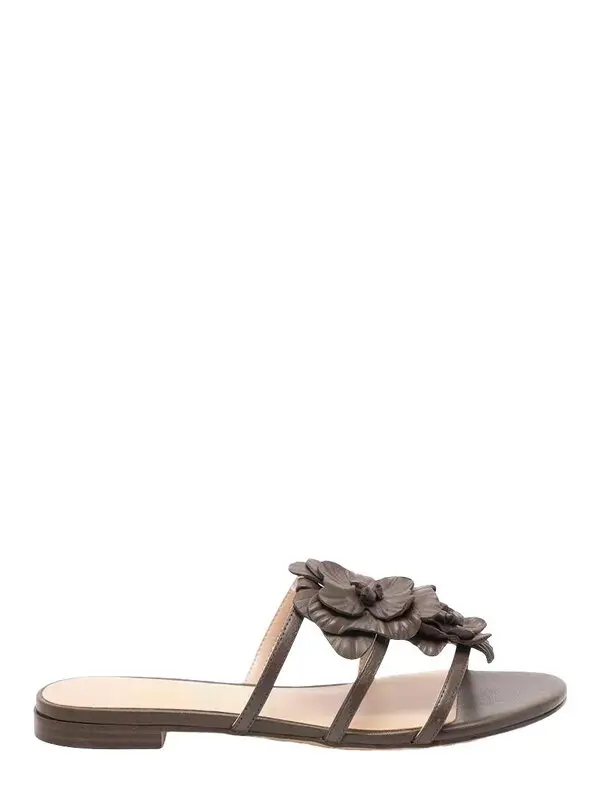 TWINSET Floral-strap Flat Sandals - Brown