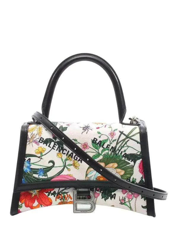Gucci 2020-2026 X Balenciaga The Hacker Project Flora Hourglass Small Handle Bag Satchel - White