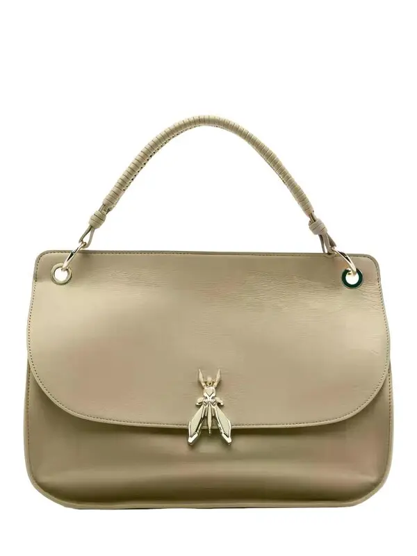 Patrizia Pepe Leather Tote Bag With Fly Detail - Neutrals