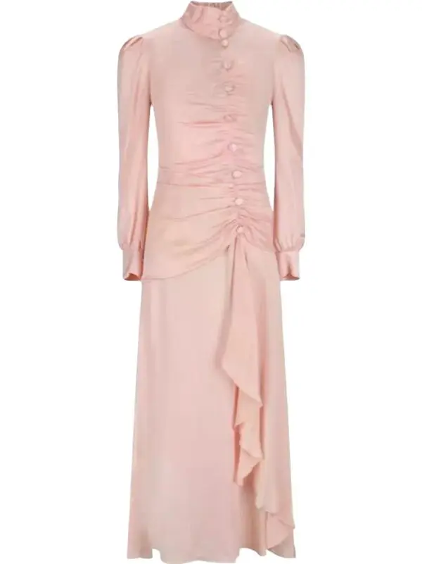 Alessandra Rich Button-embellished Maxi Dress - Pink