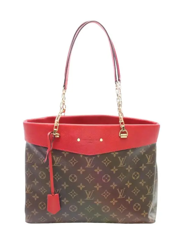 LOUIS VUITTON 2015 Monogram Pallas Shopper Tote Bag - Brown