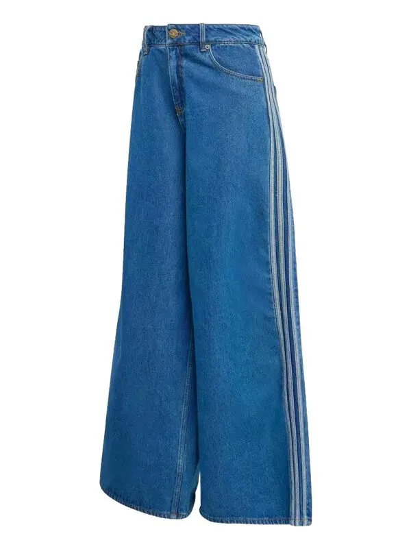 Adidas Striped Wide-leg Jeans - Blue