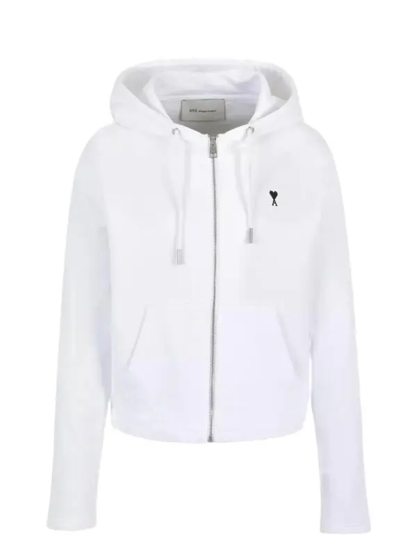 Ami De Coeur Zip Hoodie - White