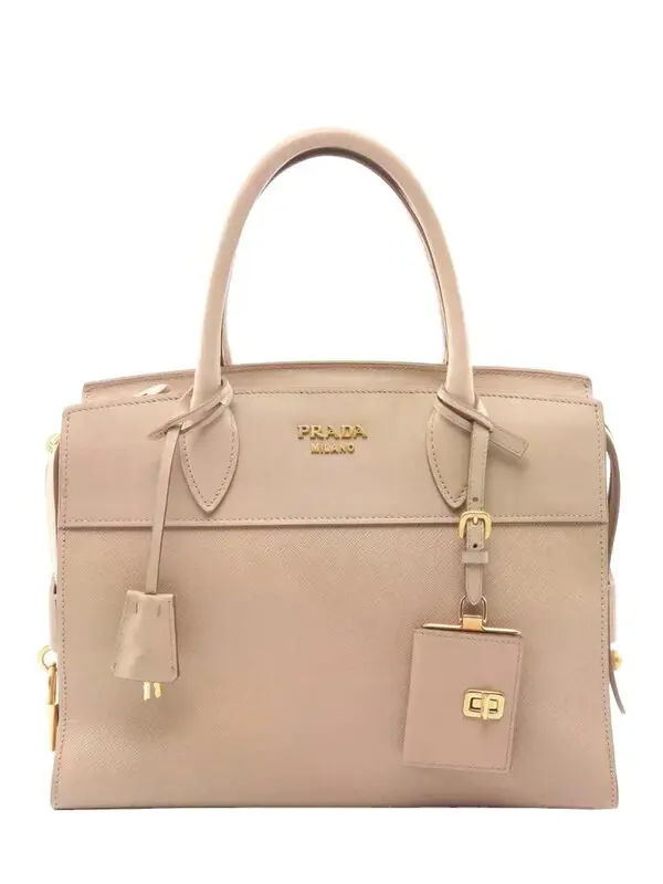 Prada Saffiano And City Calf Esplanade Satchel 2010-2016 - Brown