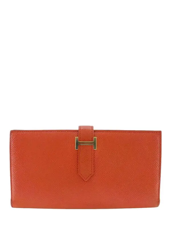 Hermès Bearn Soufflet Wallet - Orange