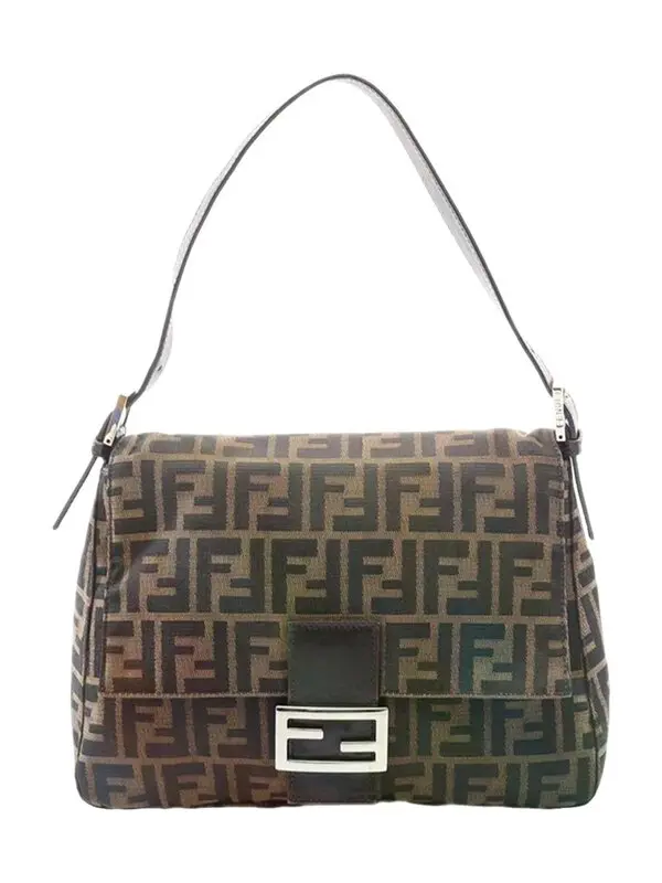 Fendi 2000-2010 Zucca Canvas Mamma Forever Shoulder Bag - Brown