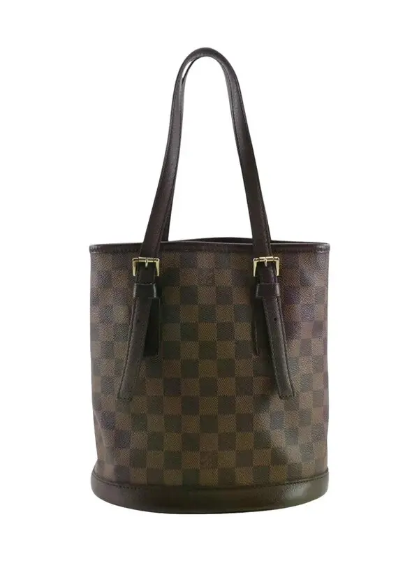 LOUIS VUITTON 2004 Damier Ebene Marais Bucket Bag - Brown
