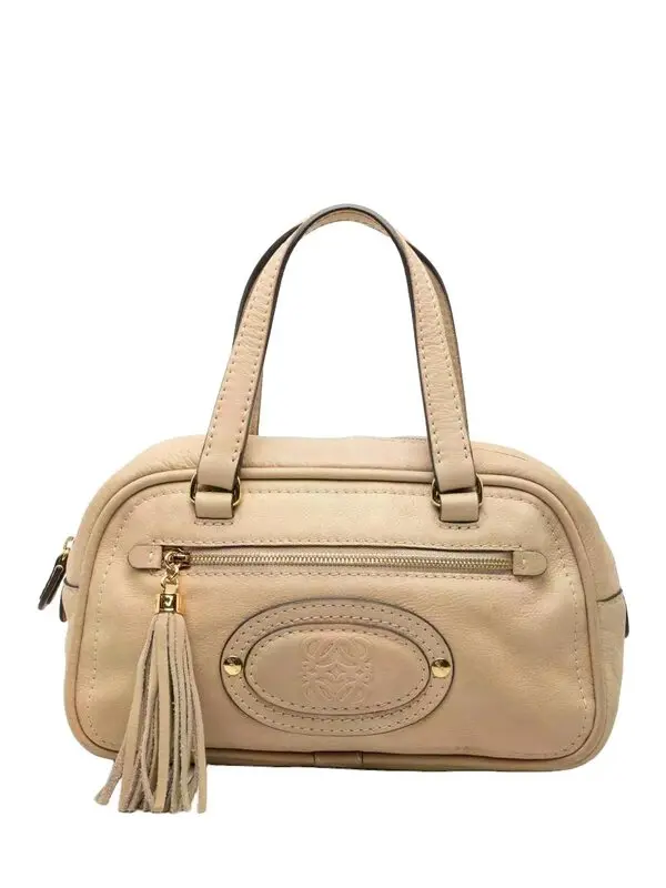 Loewe 2007 Mini Anagram Tassel Handbag - Brown