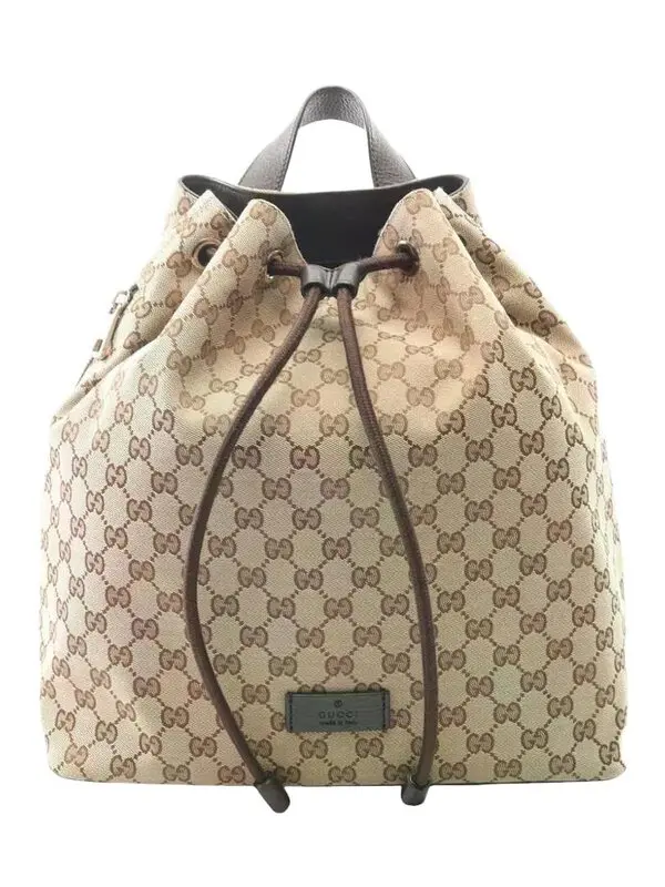 Gucci 2000-2015 Gg Canvas Drawstring Backpack - Brown