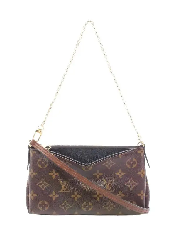 LOUIS VUITTON 2017 Monogram Pallas Clutch Satchel - Brown