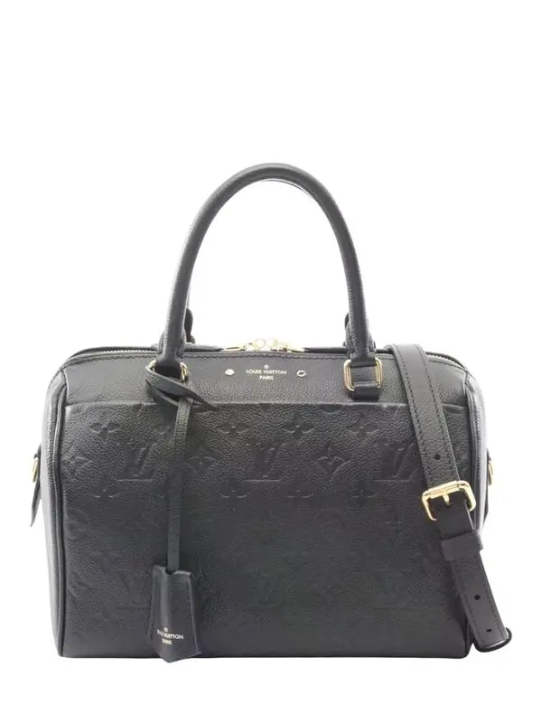 LOUIS VUITTON Speedy Bandouliere 25 Handbag Monogram Empreinte Leather - Black