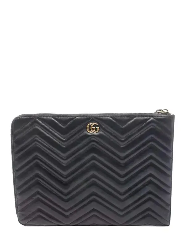 Gucci Gg Marmont Portfolio Clutch Bag - Black