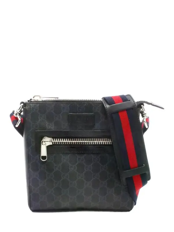 Gucci Gg Supreme Web Messenger Bag - Black