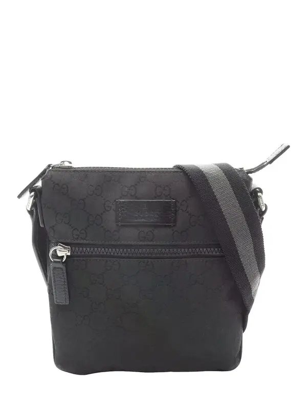 Gucci Gg Nylon Web Crossbody Bag - Black