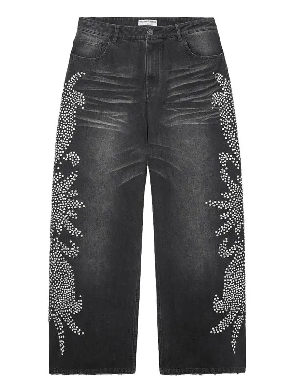 VALE FOREVER X Mono Tsunami Stud-embellished Jeans - Black