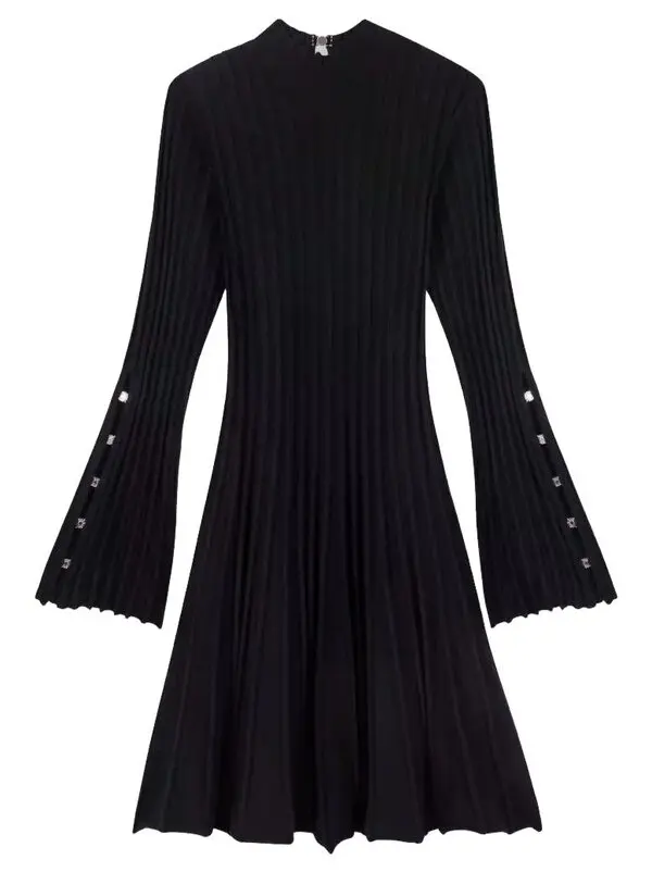 Maje Ribbed Mini Dress - Black