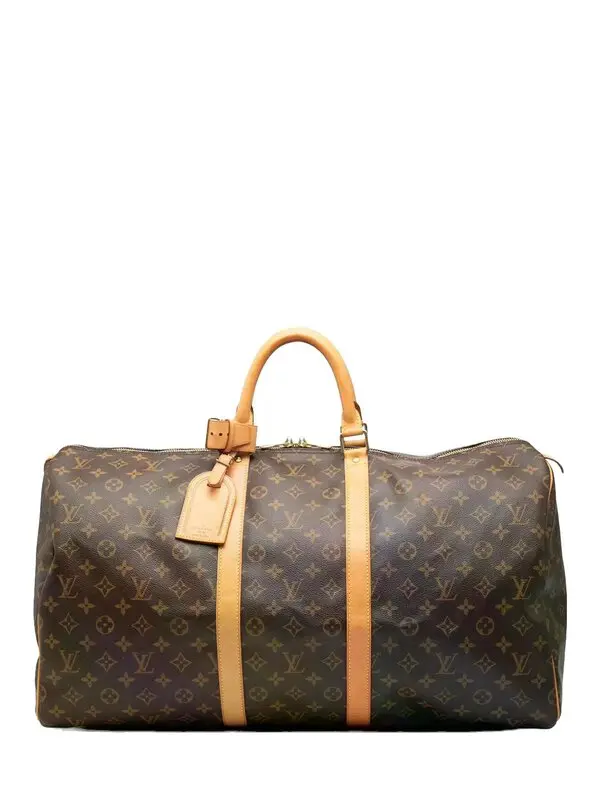 LOUIS VUITTON 2003 Monogram Keepall 55 Travel Bag - Brown