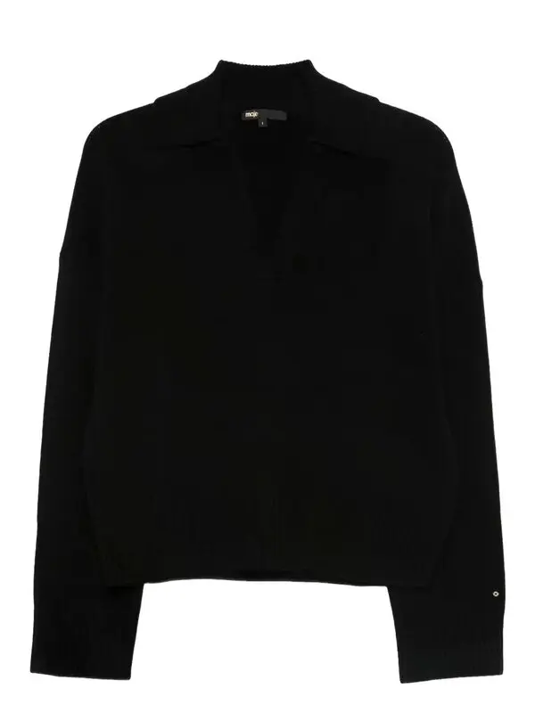 Maje V-neck Sweater - Black