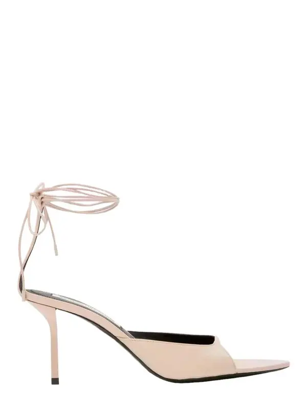 Victoria Beckham Eliza Tie Ankle Stiletto Sandals - Neutrals