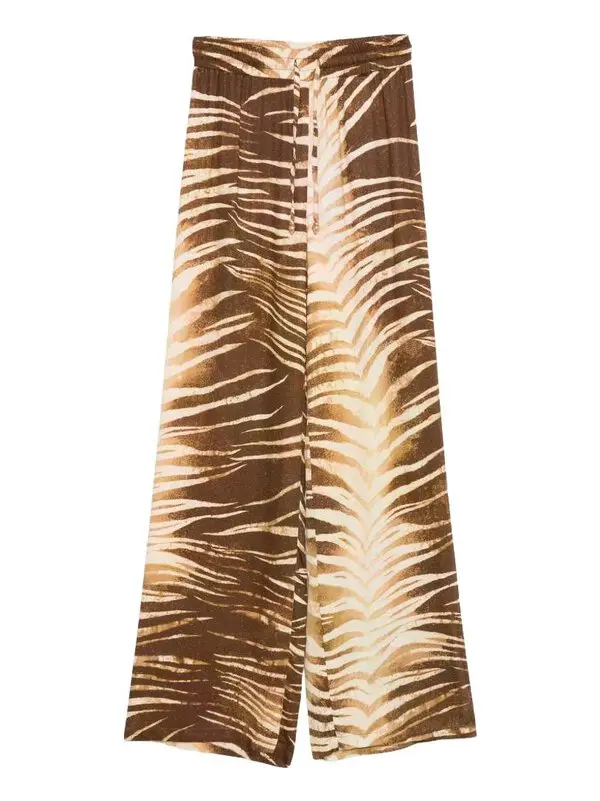 Just Cavalli Print Detail Palazzo Trousers - Neutrals
