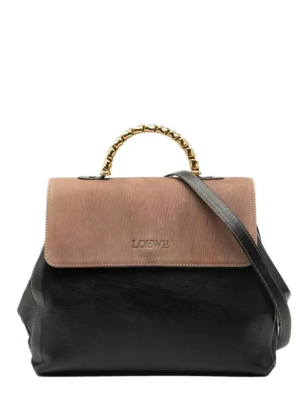 Loewe 2010-2026 Leather Velazquez Twist Satchel - Black