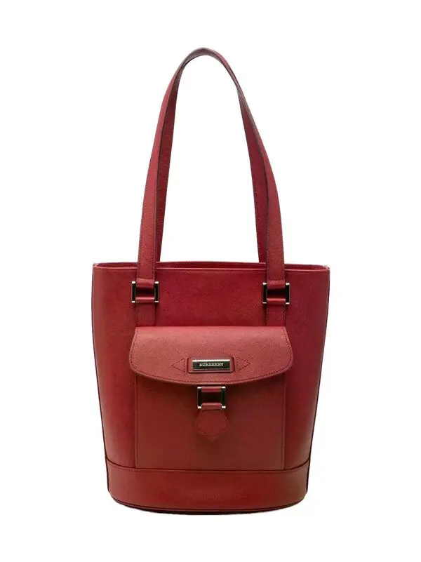 Burberry 2000-2017 Leather Tote Bag - Red