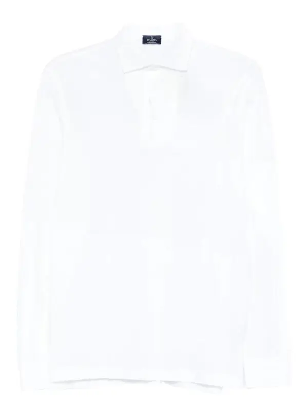 BARBA NAPOLI Long-sleeve Polo Shirt - White