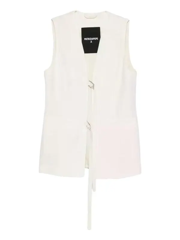 Patrizia Pepe Tie-detail Gilet - Neutrals