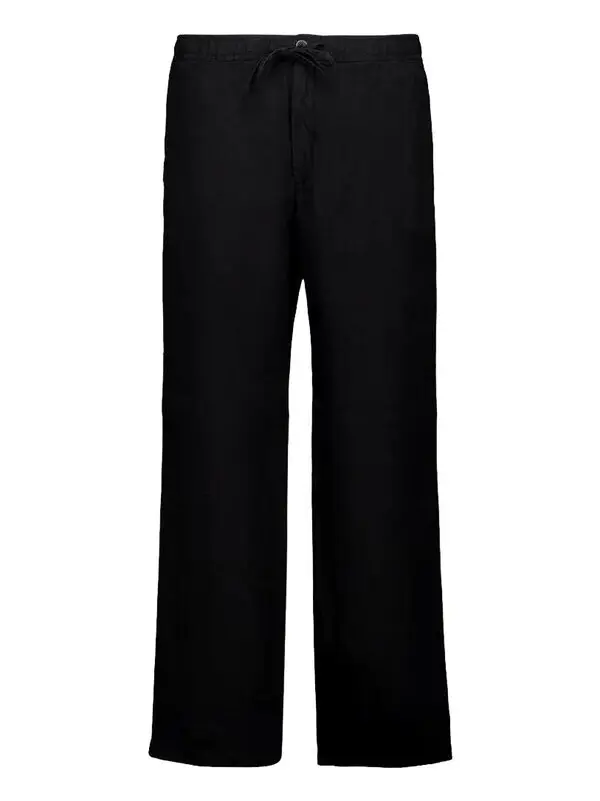 120% Lino Drawstring Trousers - Black
