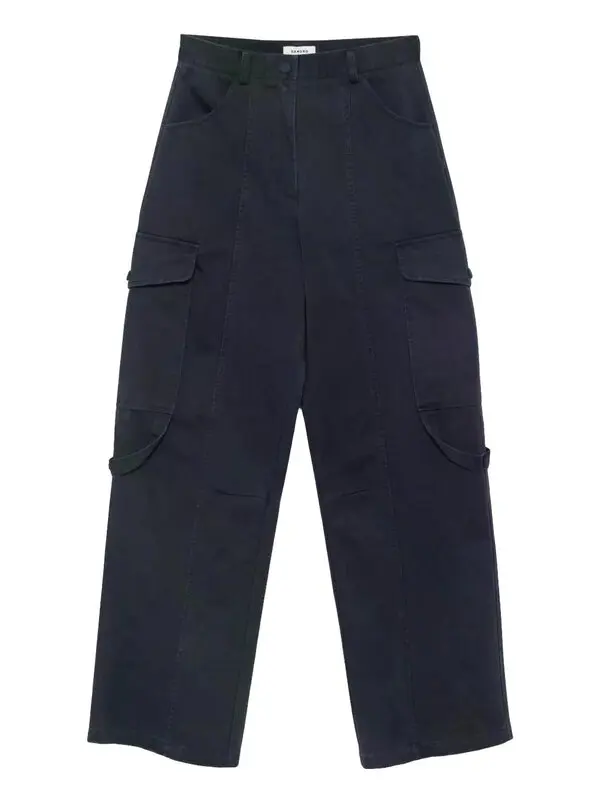 Sandro Cotton Trousers - Blue