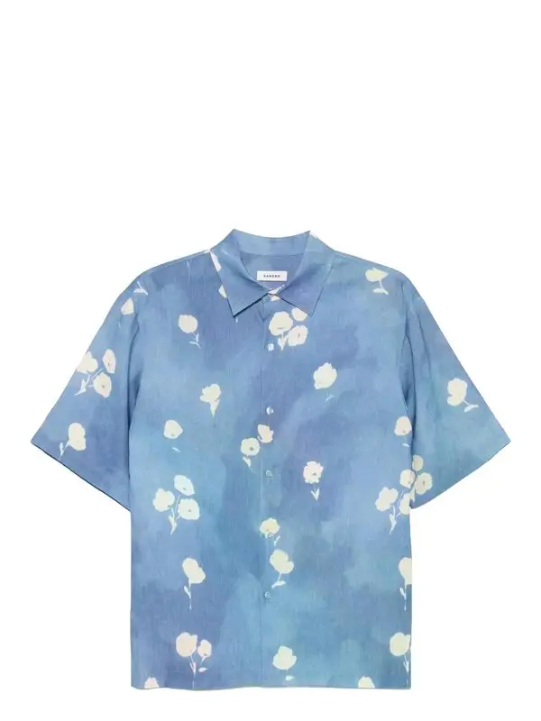 Sandro Floral-print Shirt - Blue