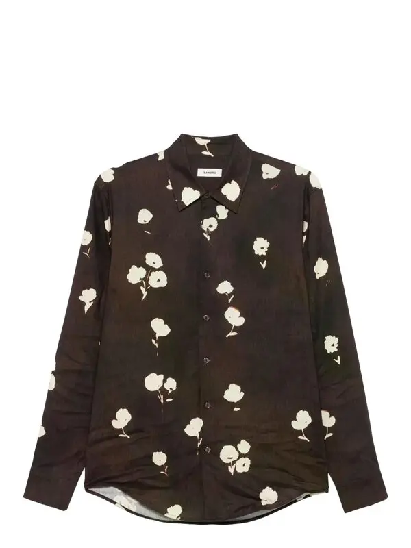 Sandro Floral-print Shirt - Brown