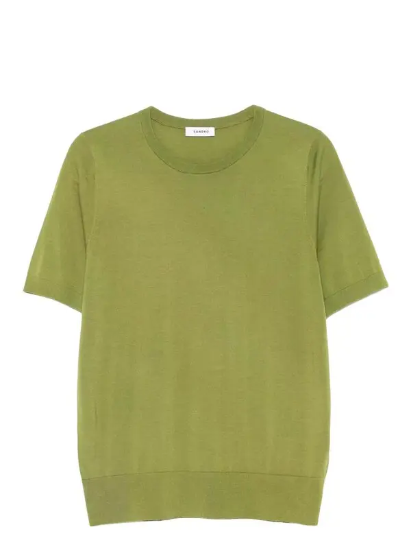 Sandro Fine-knit T-shirt - Green