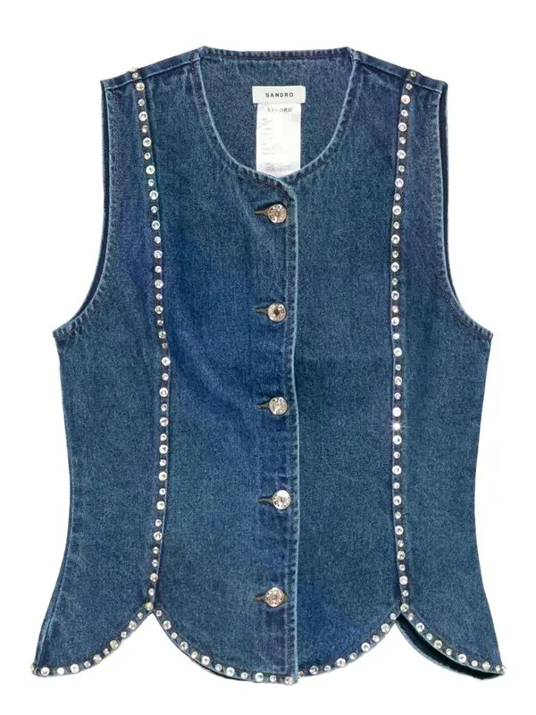 Sandro Rhinestone-embellished Gilet - Blue