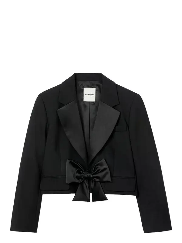 Sandro Bow-detail Jacket - Black