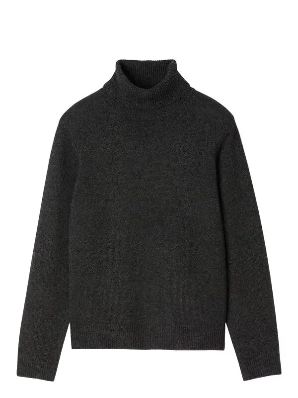 Sandro Ribbed Turtleneck Sweater - Grey