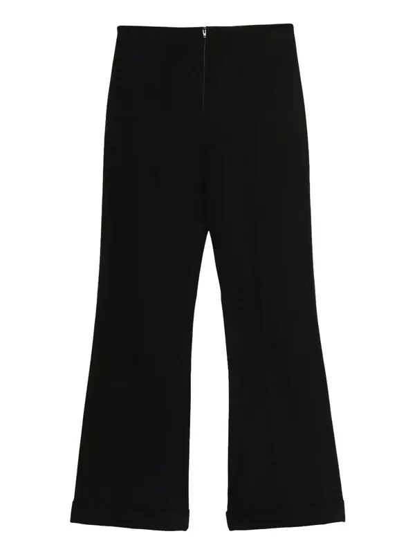 Sandro Zip-fly Flared Trousers - Black