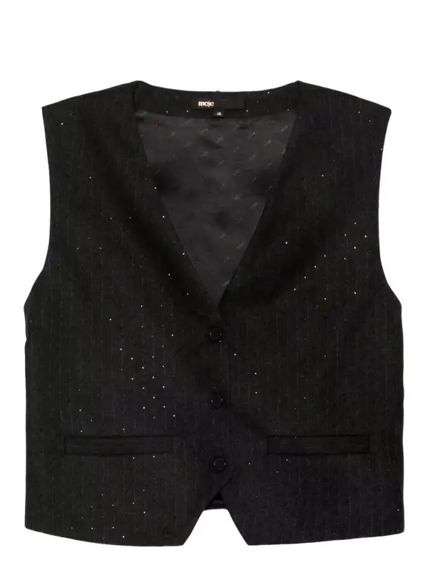 Maje Buttoned Vest - Black
